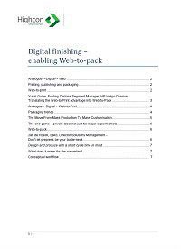 Digital finishing – enabling Web-to-pack - Highcon